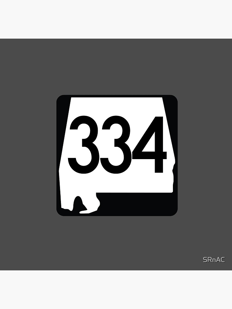 "Alabama State Route 334 (Area Code 334)" Throw Pillow for Sale by ...