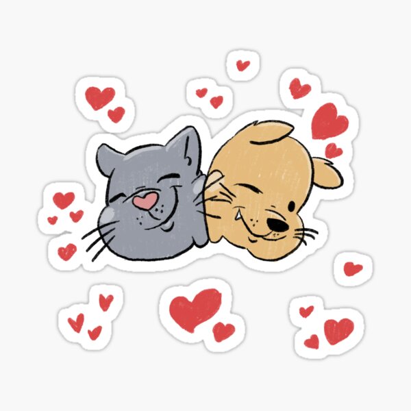 "Cat love" Sticker for Sale by CosyRosie | Redbubble