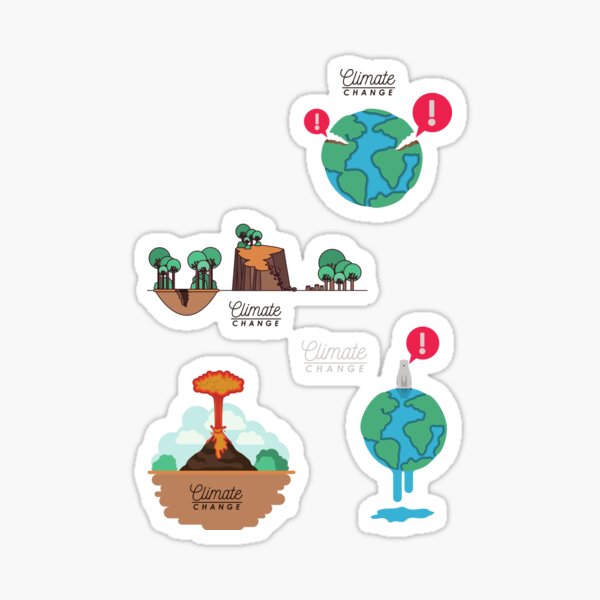 "Climate Crisis Change Sticker Pack J" Sticker for Sale by funtastic ...