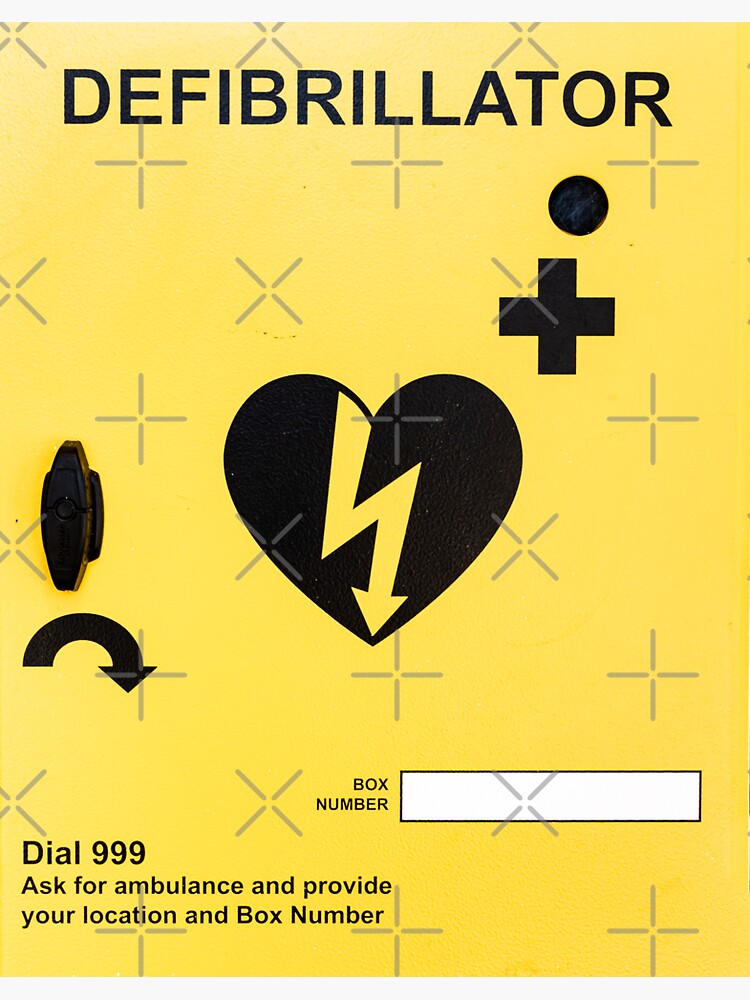 "Defibrillator Safety Sign" Sticker for Sale by Rasrageltom | Redbubble