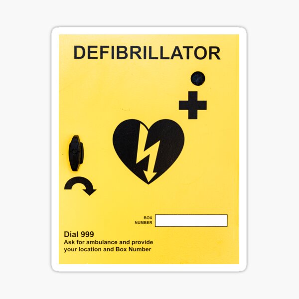 "Defibrillator Safety Sign" Sticker for Sale by Rasrageltom | Redbubble