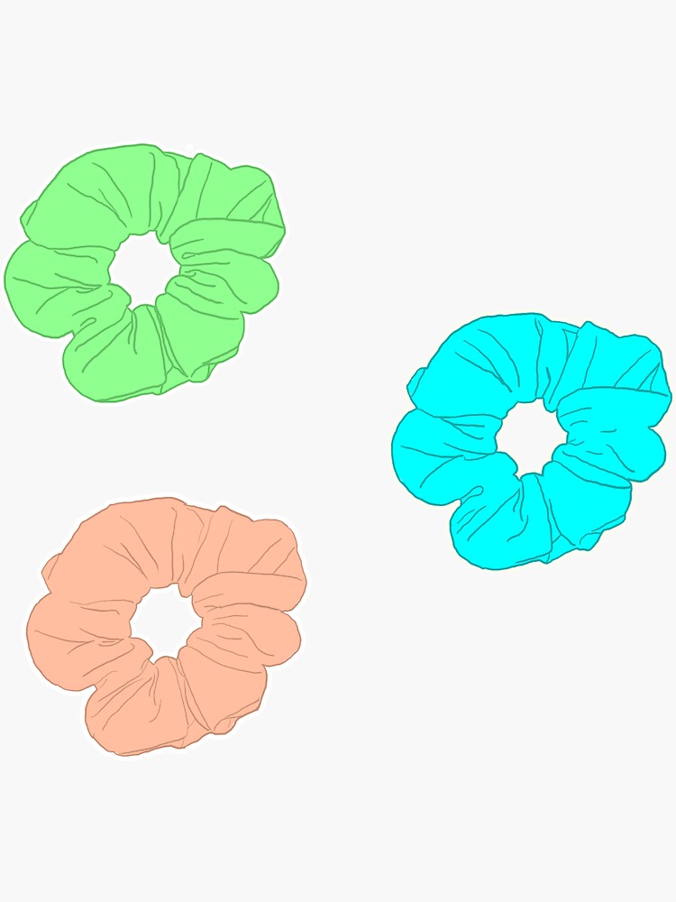 "colorful scrunchies pack" Sticker for Sale by stickm | Redbubble