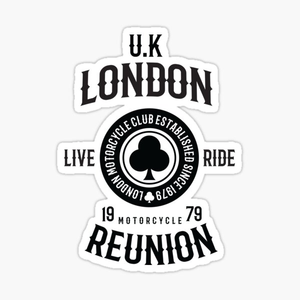 "U.K. Motorcycle Reunion" Sticker by hypnotzd | Redbubble