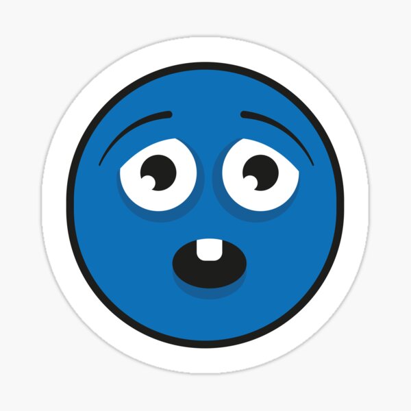 "surprised blue monster emoji" Sticker by Bubsart78 | Redbubble