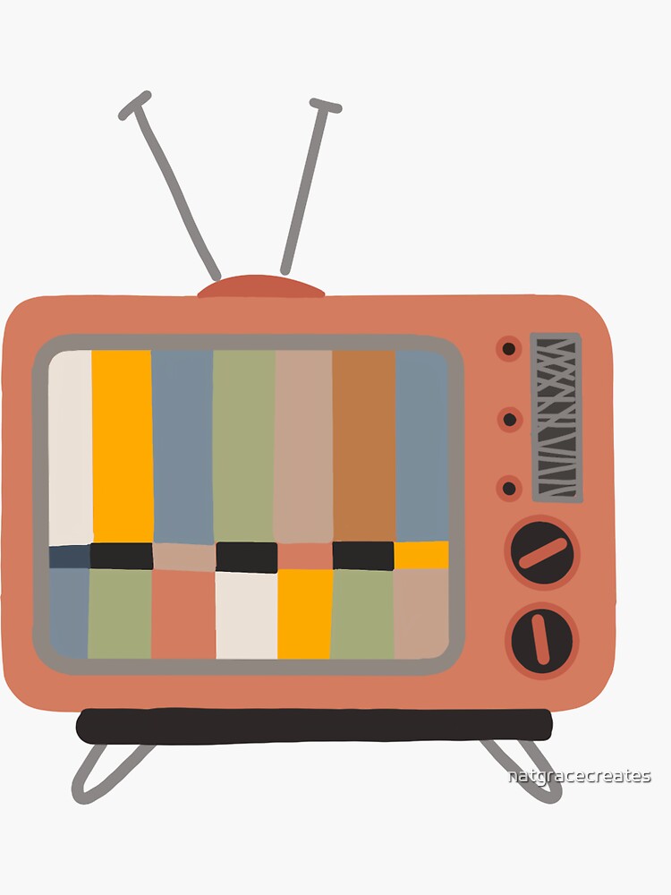 "OLD TV " Sticker by natgracecreates | Redbubble