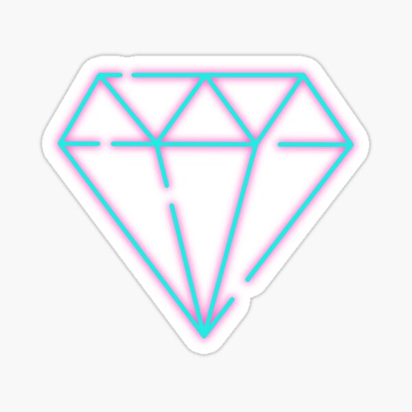 "Neon pink and blue diamond gift" Sticker for Sale by conceptDVS ...