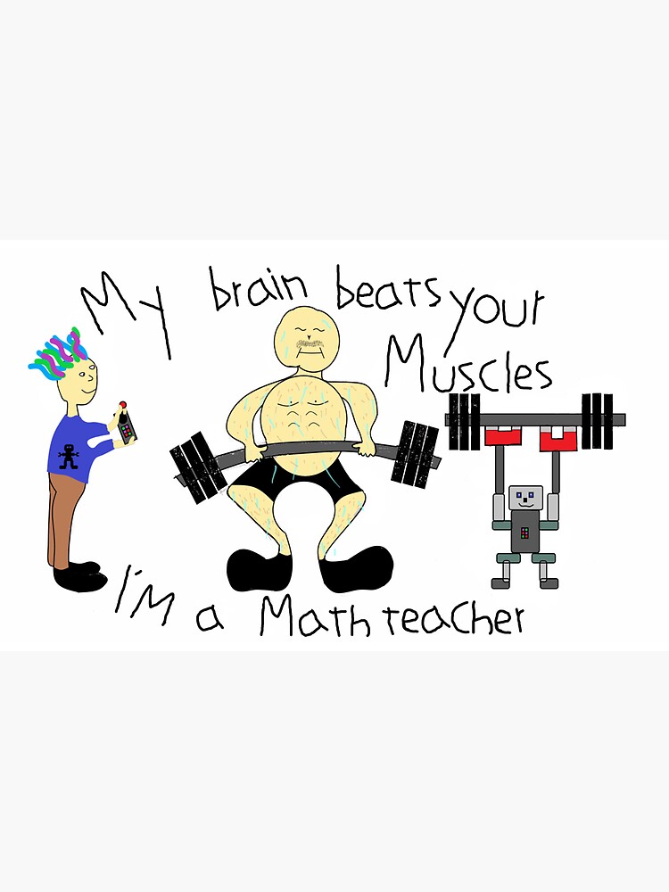"Brains vs muscles" Sticker by August-Stromer | Redbubble
