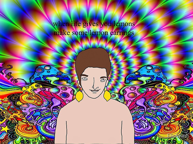 "Psychedelic Lemon Man 4" by Eliotmad | Redbubble