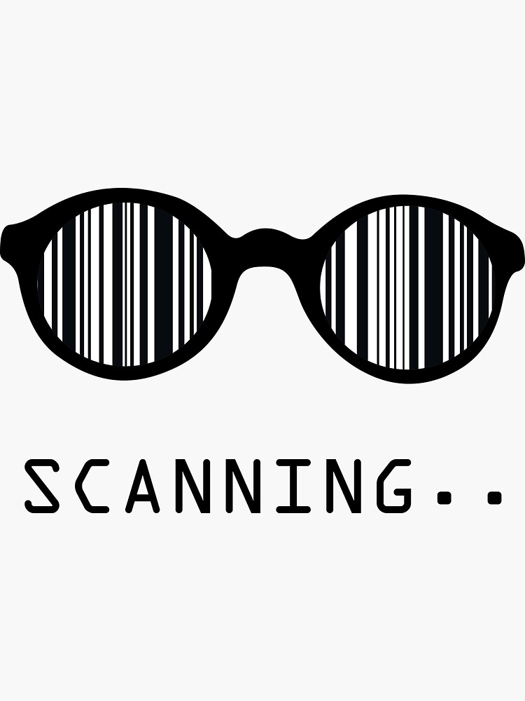 "Scanning Barcode Glasses " Sticker for Sale by CODE-Q | Redbubble