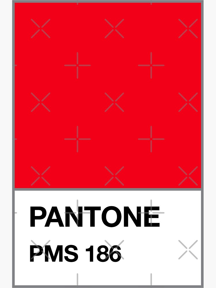 "Pantone Chip - PMS 186" Sticker for Sale by footyjumpers | Redbubble