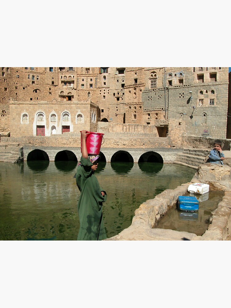 "Girl Fetching Water, Hababah Cistern, Yemen" Sticker by worldways ...