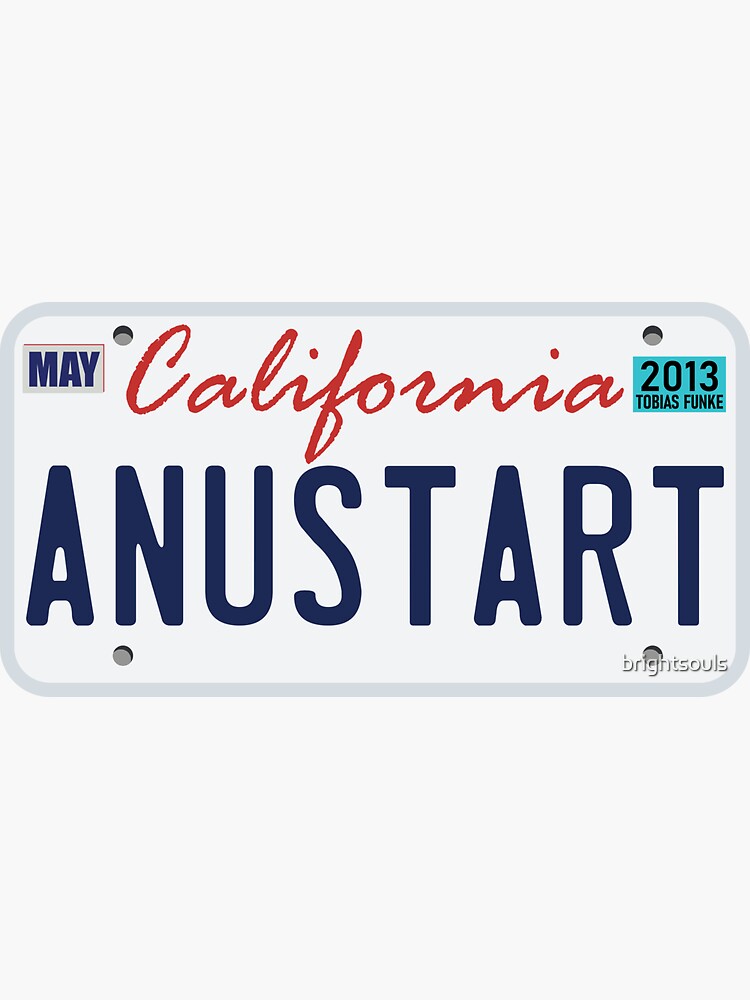 "ANUSTART license plate sticker" Sticker for Sale by brightsouls ...
