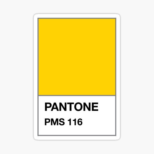 "Pantone Chip - PMS 116" Sticker for Sale by footyjumpers | Redbubble