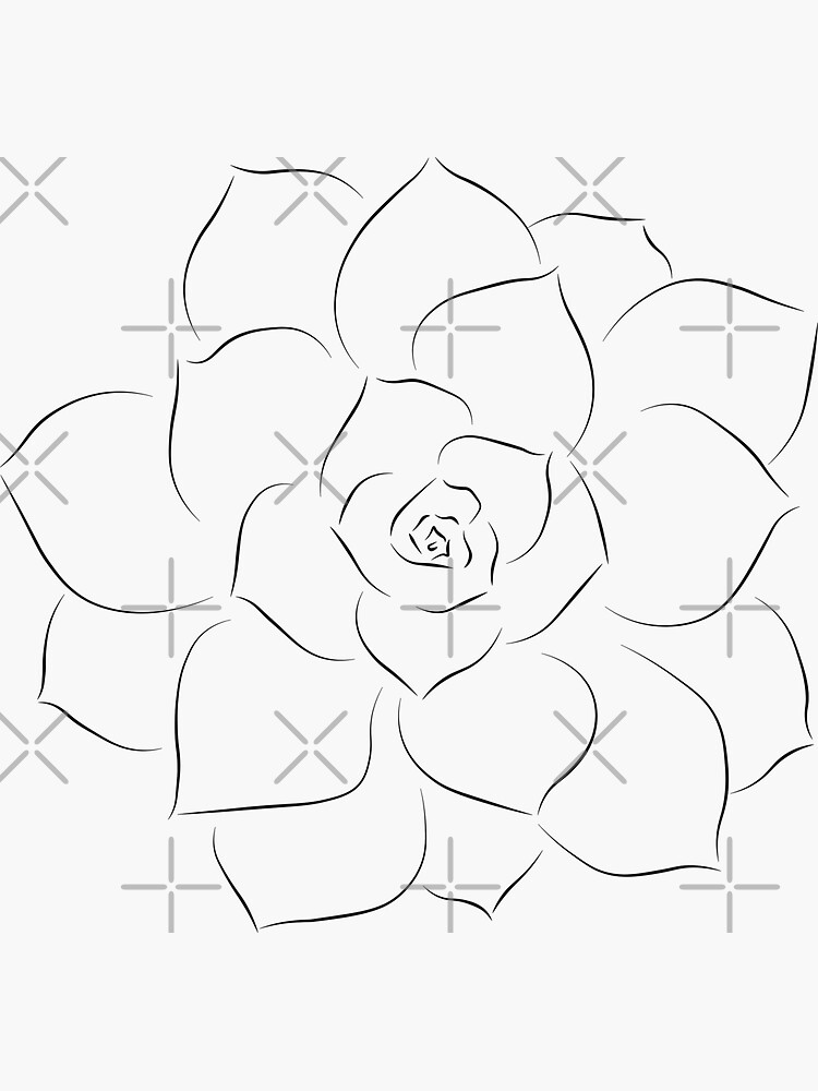 "Succulent outline" Sticker for Sale by TinyTreeHugger | Redbubble