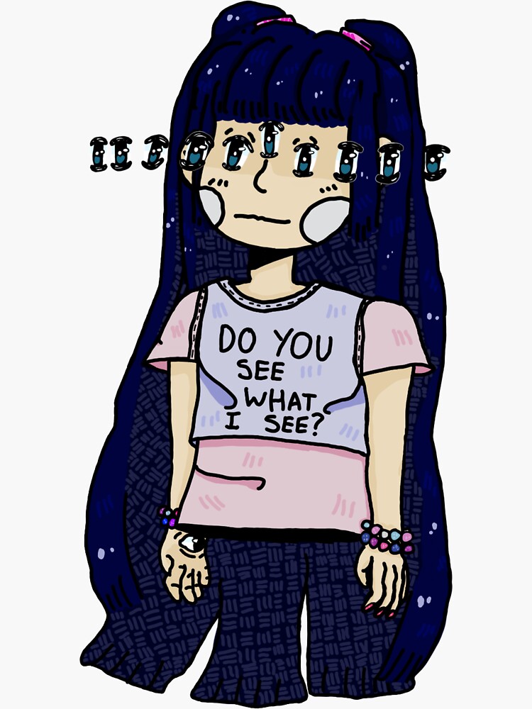 "Girl With Eye Corruption" Sticker for Sale by punkauracrystal | Redbubble