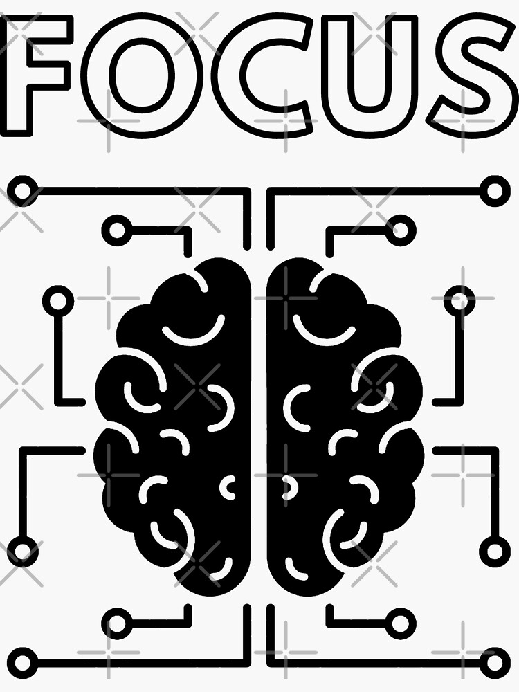 "FOCUS - brain" Sticker for Sale by RIVEofficial | Redbubble