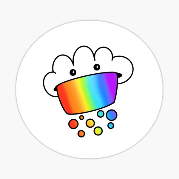 Cloud Vomiting Rainbow Stickers | Redbubble