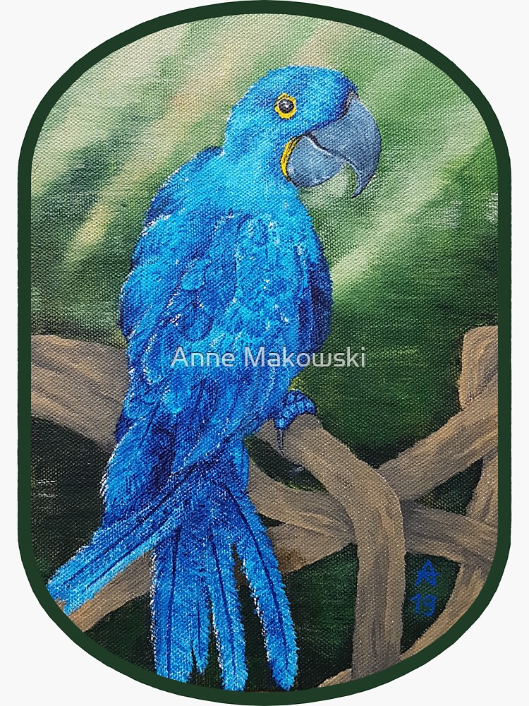 "Hyacinth macaw" Sticker for Sale by AndersArtig | Redbubble