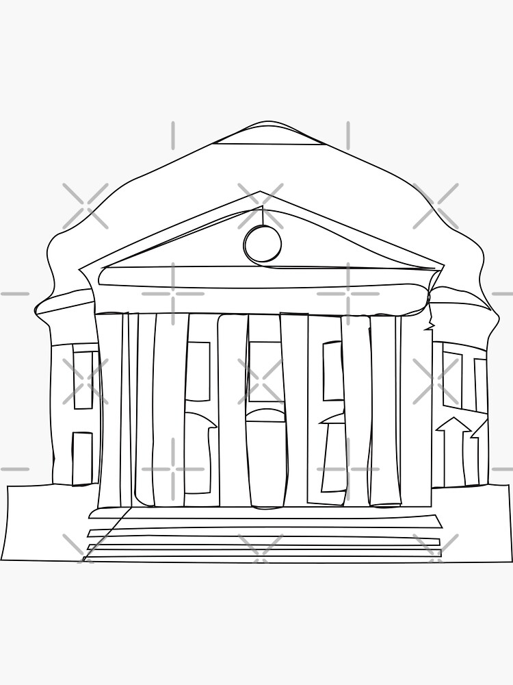 "UVA Rotunda (no color)" Sticker by sarahma1 | Redbubble
