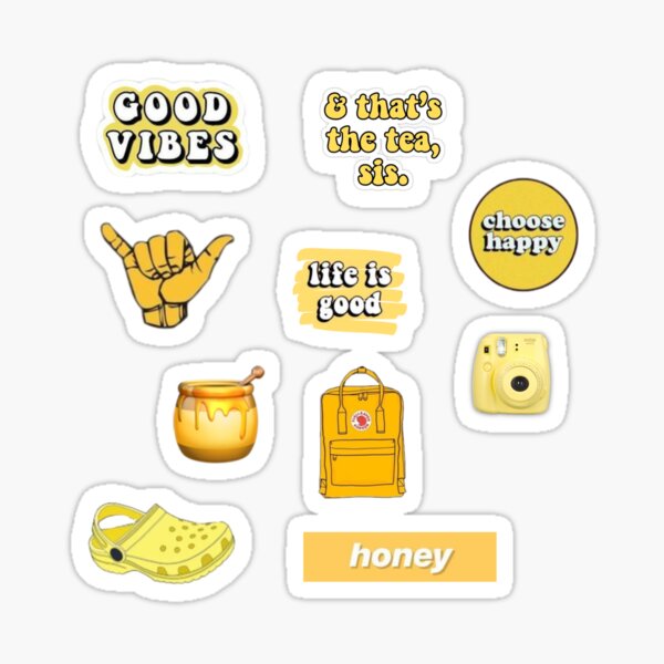 "Aesthetic Yellow Sticker Pack" Sticker by itsali101 | Redbubble