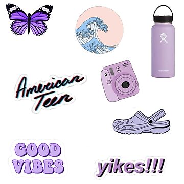 "Purple Aesthetic Sticker Pack" Sticker for Sale by Ashley Miller ...