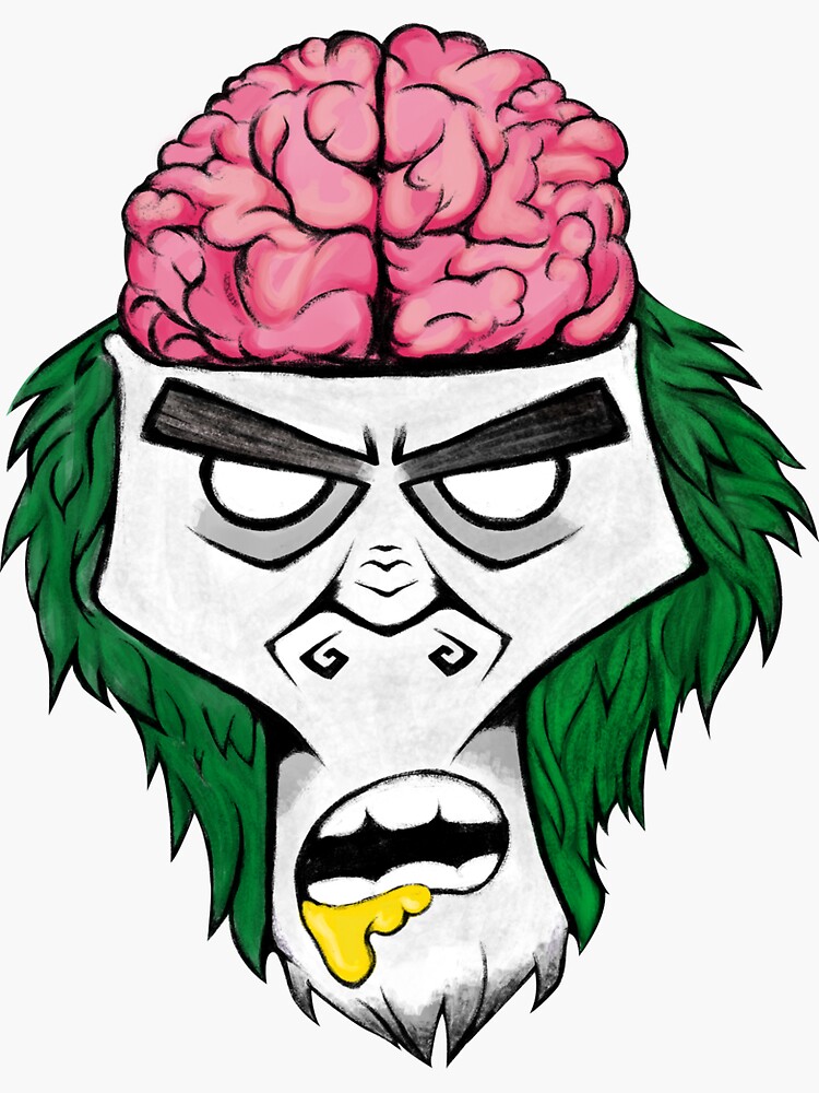 "Monkey Brain" Sticker by UfoTank | Redbubble