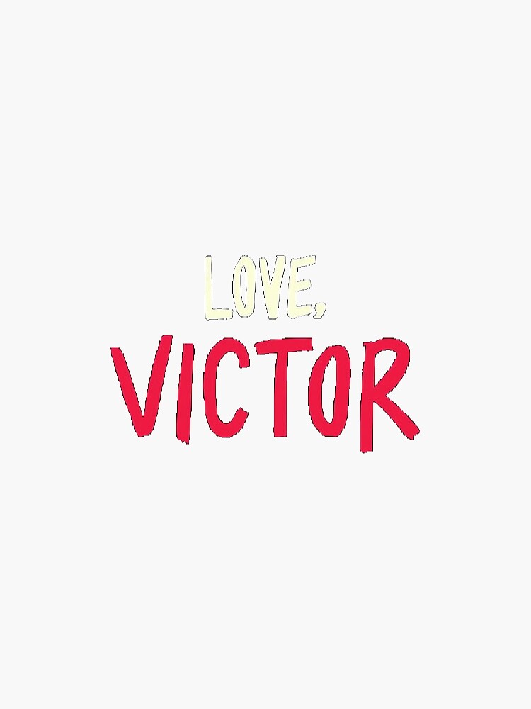 "love, victor logo" Sticker by larapalazzolo | Redbubble