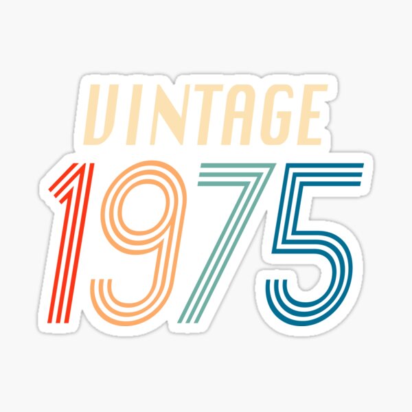 "Vintage 1975" Sticker for Sale by discoverydesign | Redbubble