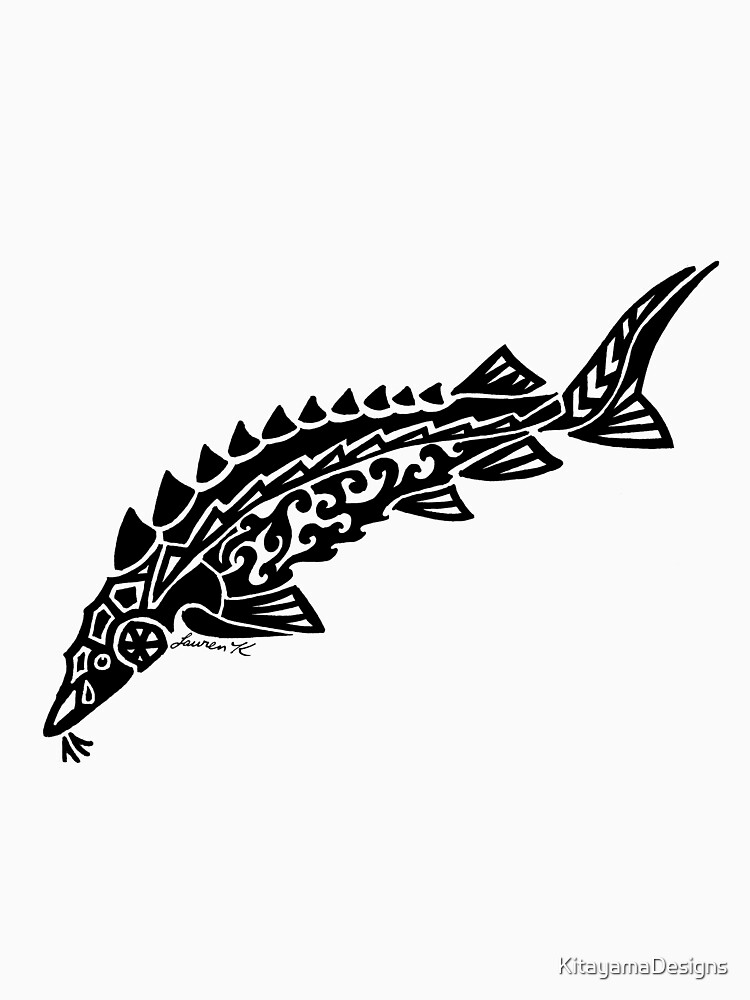 "Atlantic Sturgeon Tribal Design " T-shirt for Sale by KitayamaDesigns ...