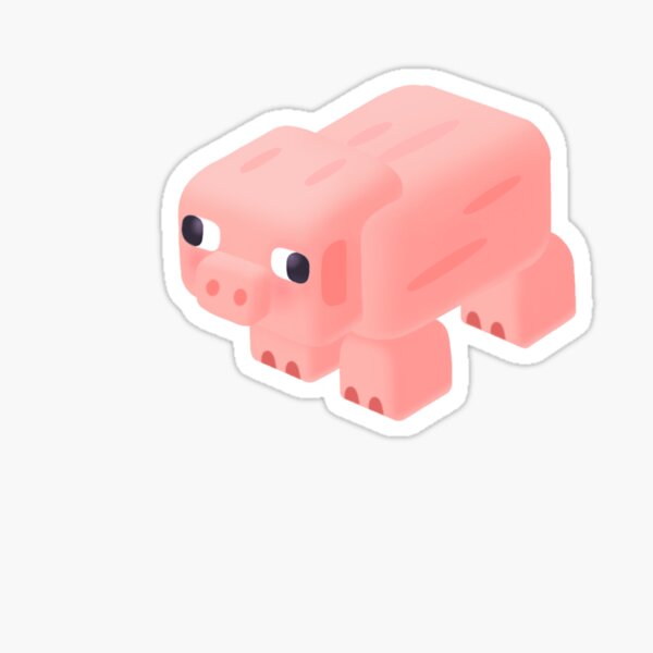 "Cute Minecraft Pig" Sticker for Sale by Chrot | Redbubble