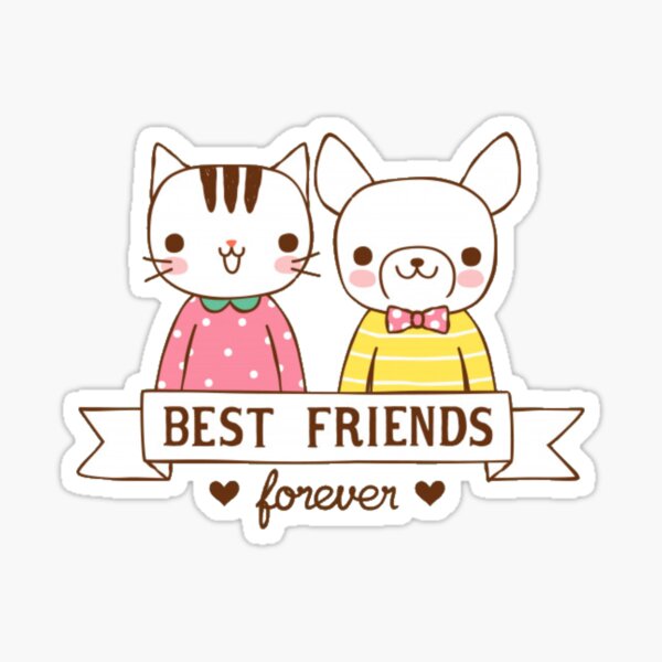 "Best friends" Sticker by kawaiistudio | Redbubble