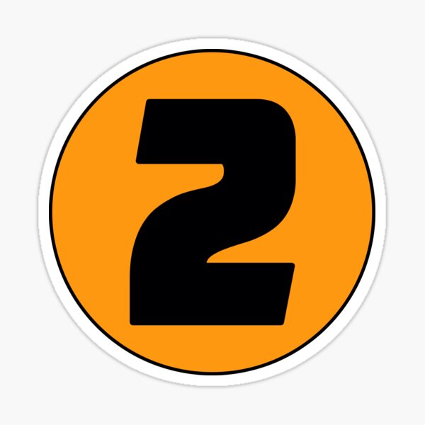 "2 Racing Number Orange Race Car Track #" Sticker for Sale by ...