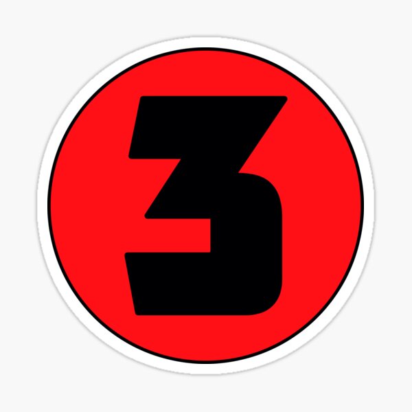 "3 Racing Number Red Race Car Track #" Sticker for Sale by ...