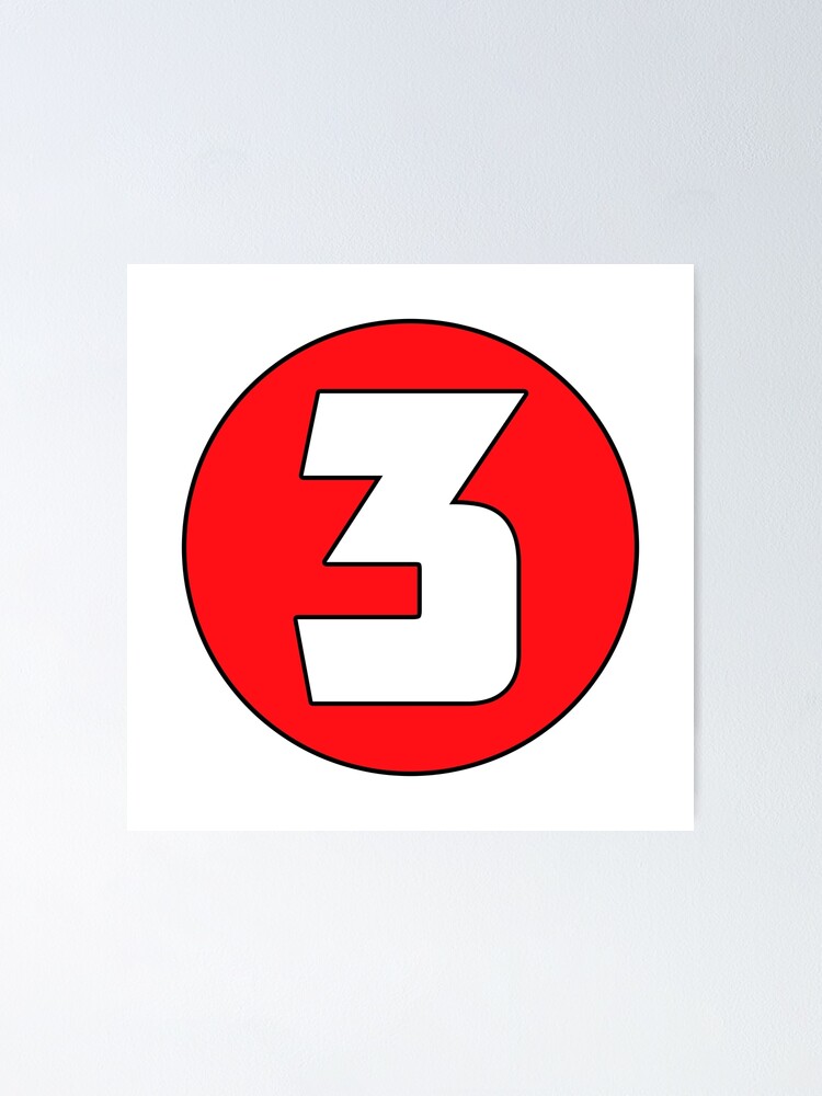 "3 Racing Number Red Race Car Track #" Poster by MyHandmadeSigns ...