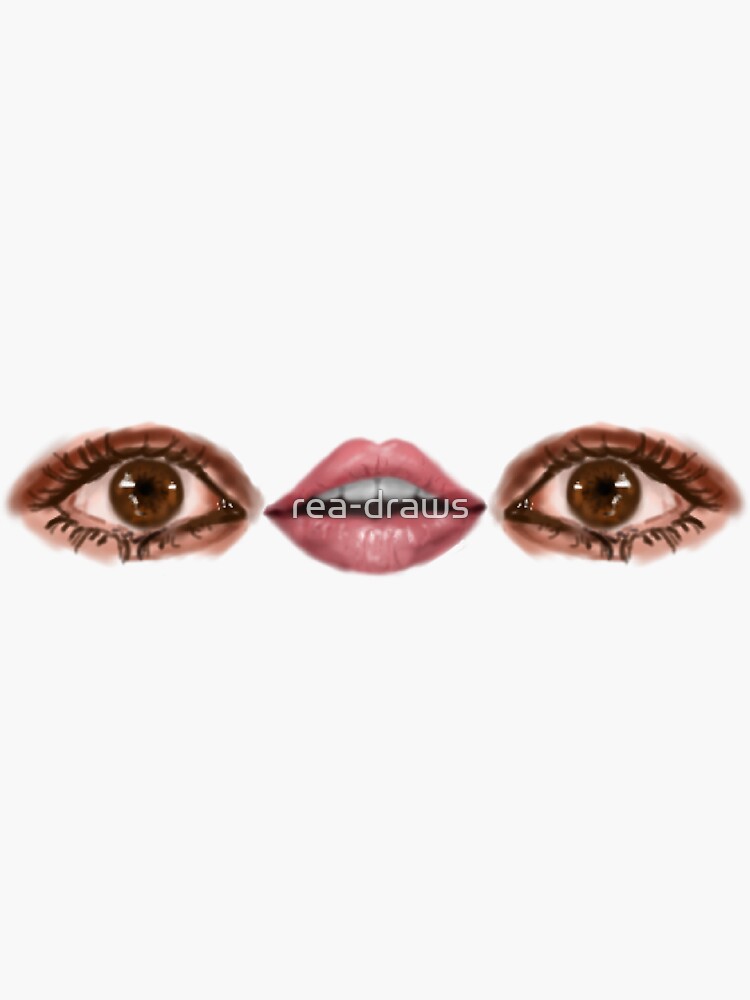 "realistic cursed eye mouth eye emoji" Sticker by rea-draws | Redbubble