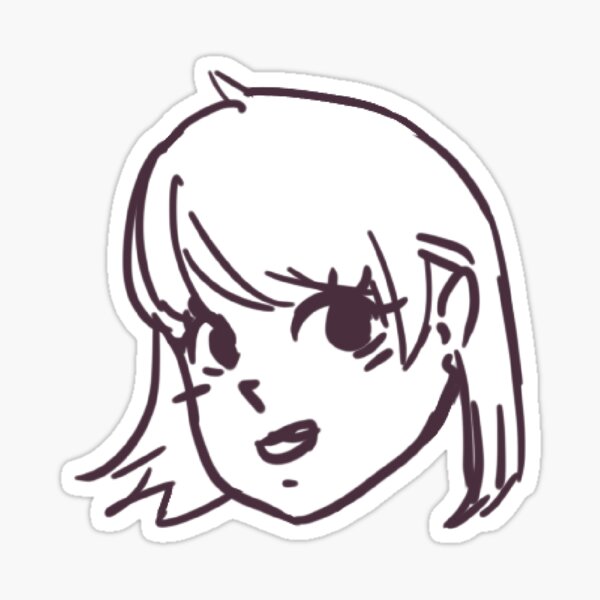 Anime Girl Outline Stickers | Redbubble