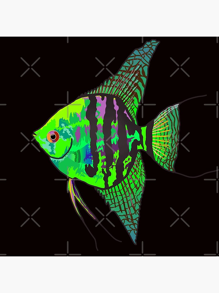 Póster «Pez ángel de neón verde y morado» de Xh101 | Redbubble