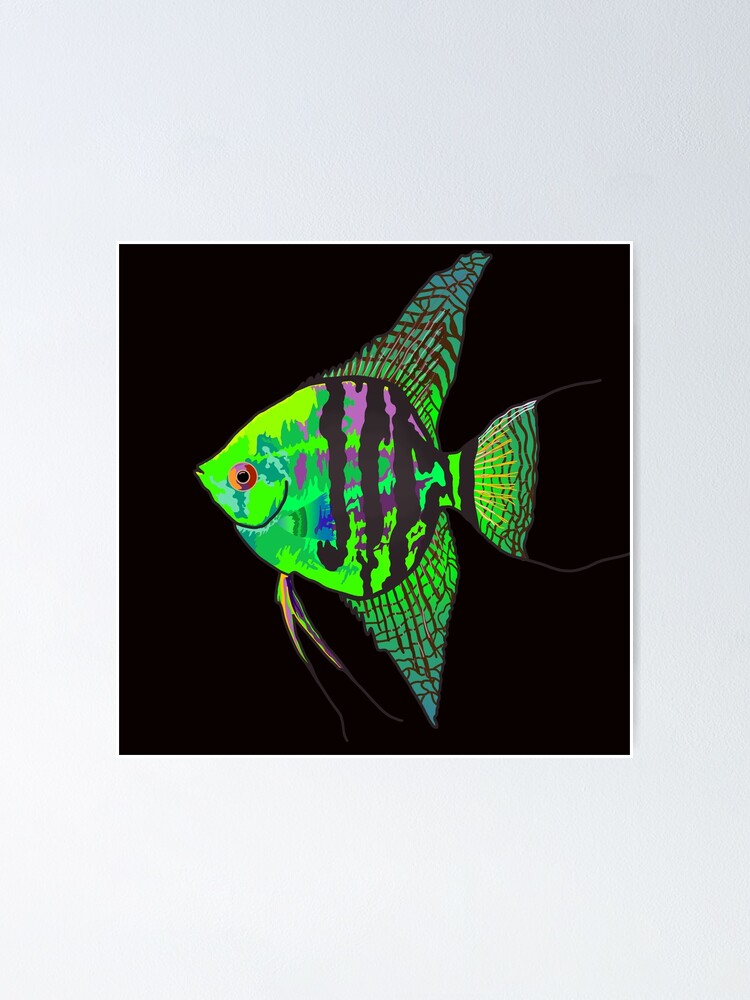 Póster «Pez ángel de neón verde y morado» de Xh101 | Redbubble