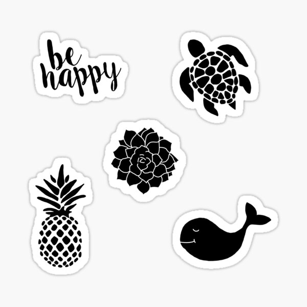 "Sticker Pack Black" Sticker for Sale by catadp | Redbubble