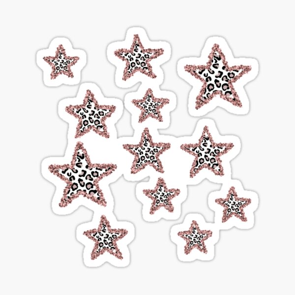"Cheetah print stars sticker pack" Sticker by Epaigeeee | Redbubble