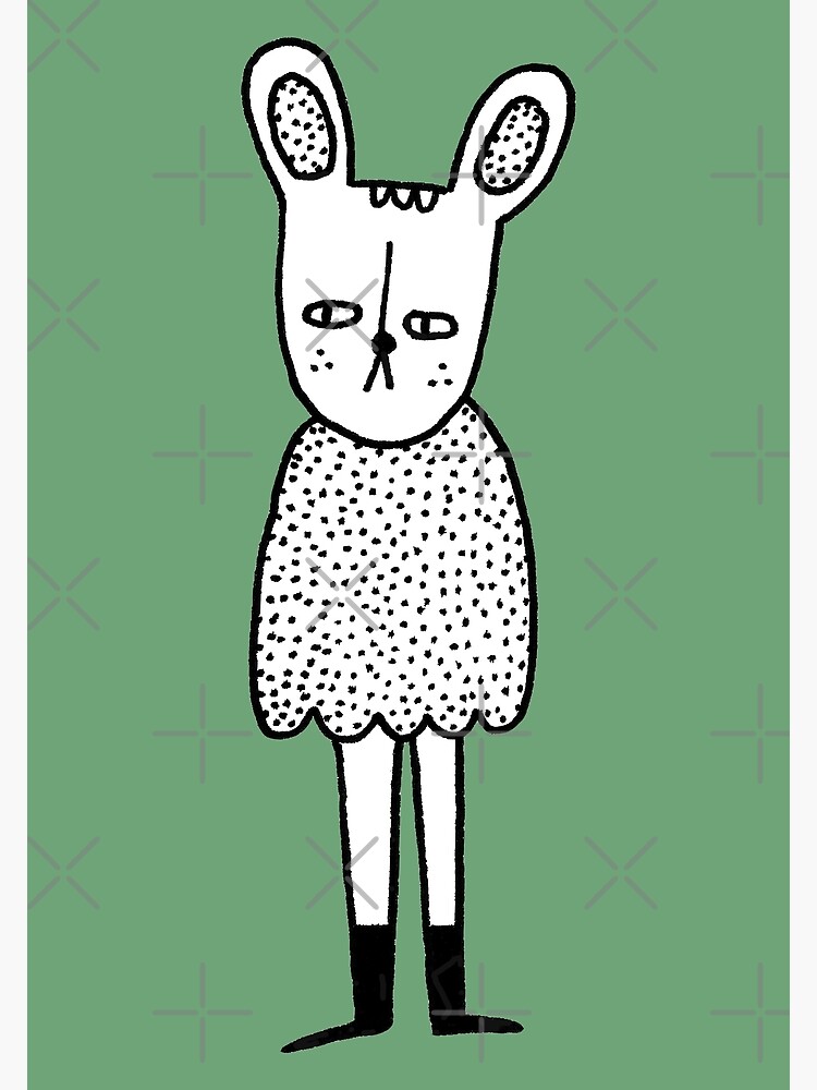 "Spotted Rabbit on Green Background" Poster for Sale by cosmicmouse ...