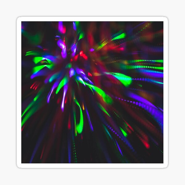 "Photons flowing out displaying colorful fireworks " Sticker for Sale ...