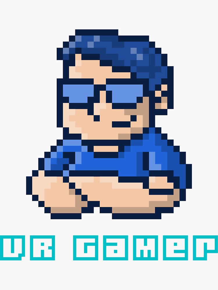 "VR Gamer Virtual Reality 8-Bit" Sticker for Sale by RTG-Clothing ...