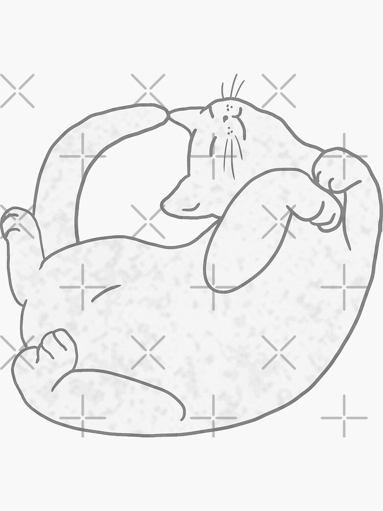 "Flop Cat - white" Sticker for Sale by CCCDesign | Redbubble