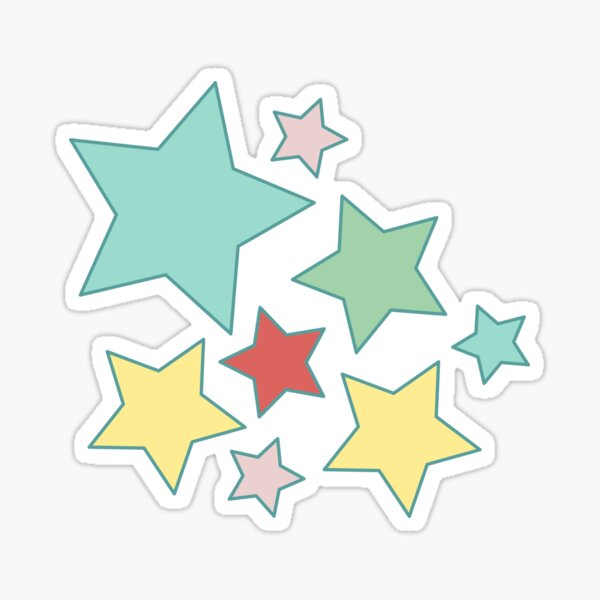 "Pastel Stars" Sticker by Adventureco | Redbubble