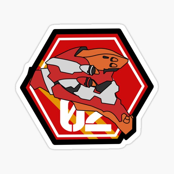 "Eva unit 02 sticker " Sticker for Sale by Dokii | Redbubble
