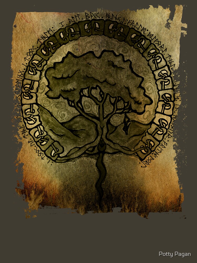 "celtic tree of life with runes " T-shirt by potty | Redbubble