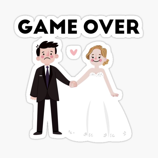 "GAME OVER - Funny Weeding Gift Idea" Sticker for Sale by anass002 ...