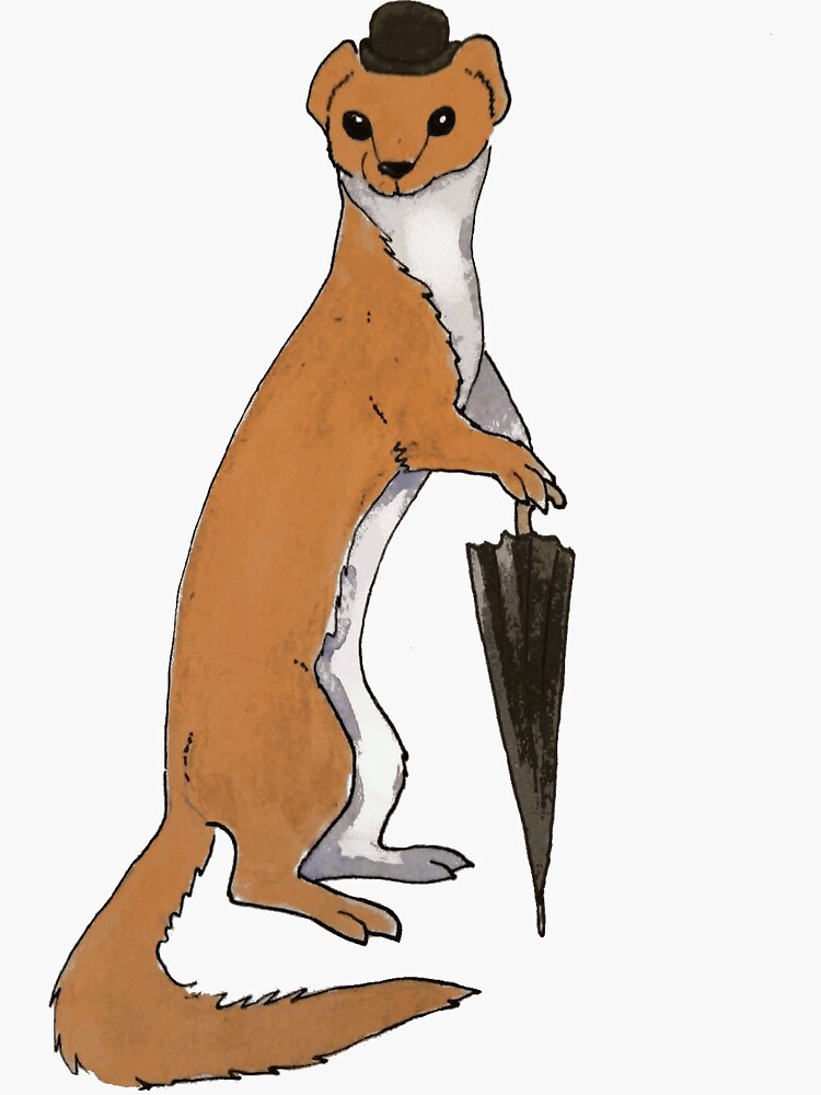 "a dapper young weasel" Sticker for Sale by Kalobbs | Redbubble