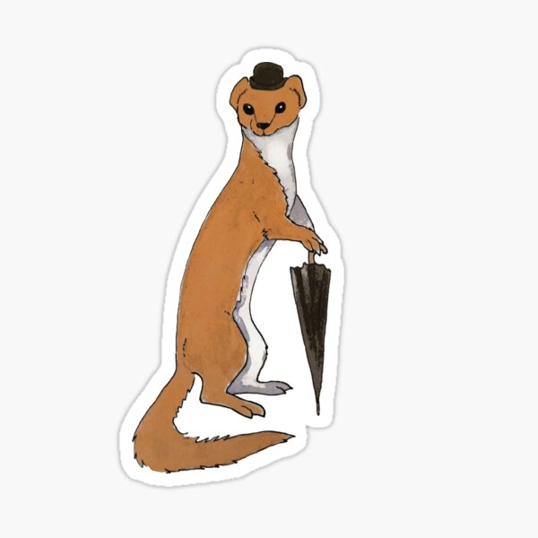 "a dapper young weasel" Sticker for Sale by Kalobbs | Redbubble